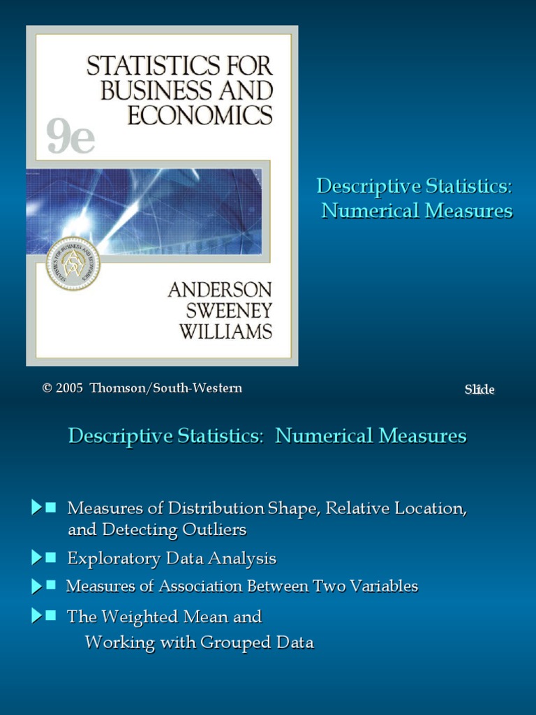 Descriptive Stats Numerical Measures B | PDF | Skewness | Quartile
