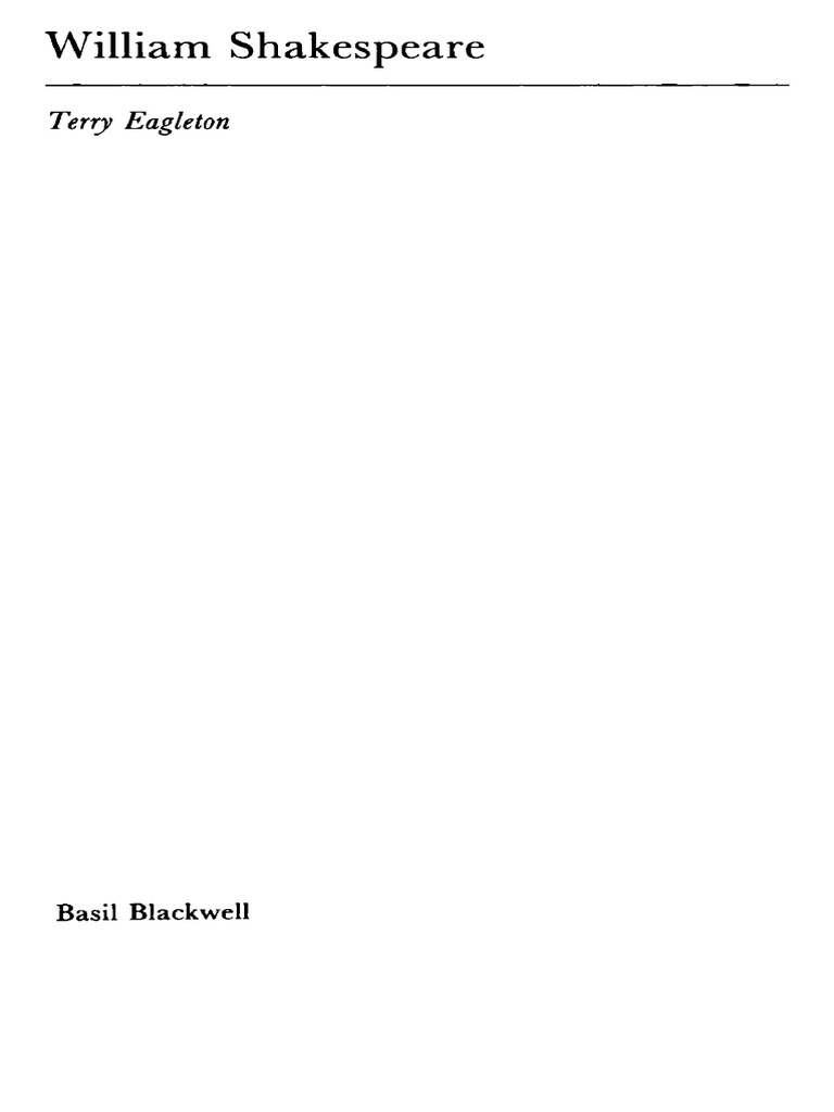 (Rereading Literature) Terry Eagleton - William Shakespeare-Wiley-Blackwell (1986) | PDF ...