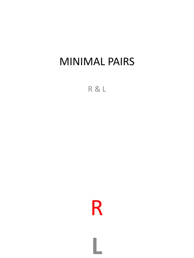 MINIMAL PAIRS R-L | PDF