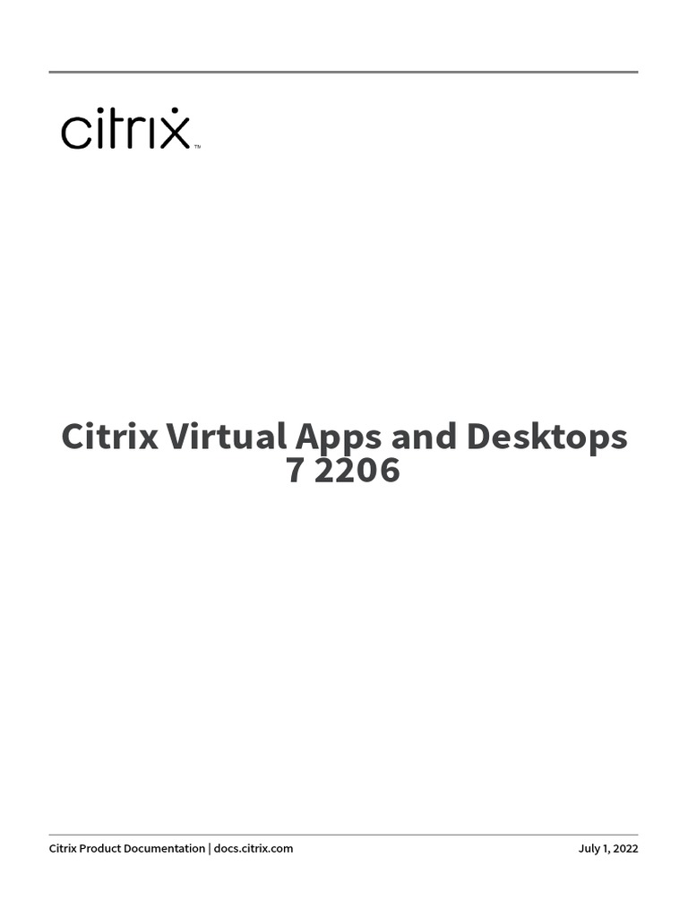 Citrix Virtual Apps and Desktops 7 2206 | PDF | Citrix Systems ...