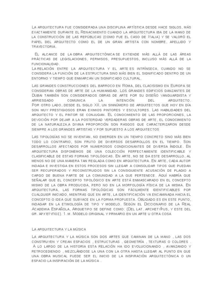 Relación entre Arquitectura y Arte | PDF | Arquitecto | Barroco