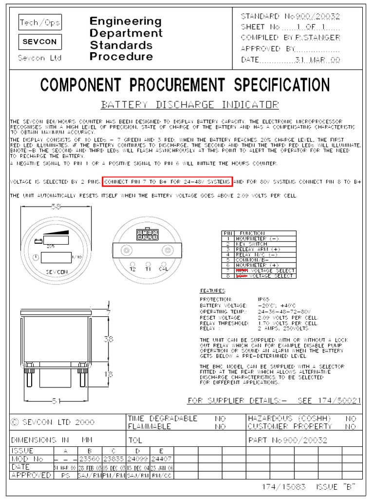 Sevcon Bdi 90020032 | PDF