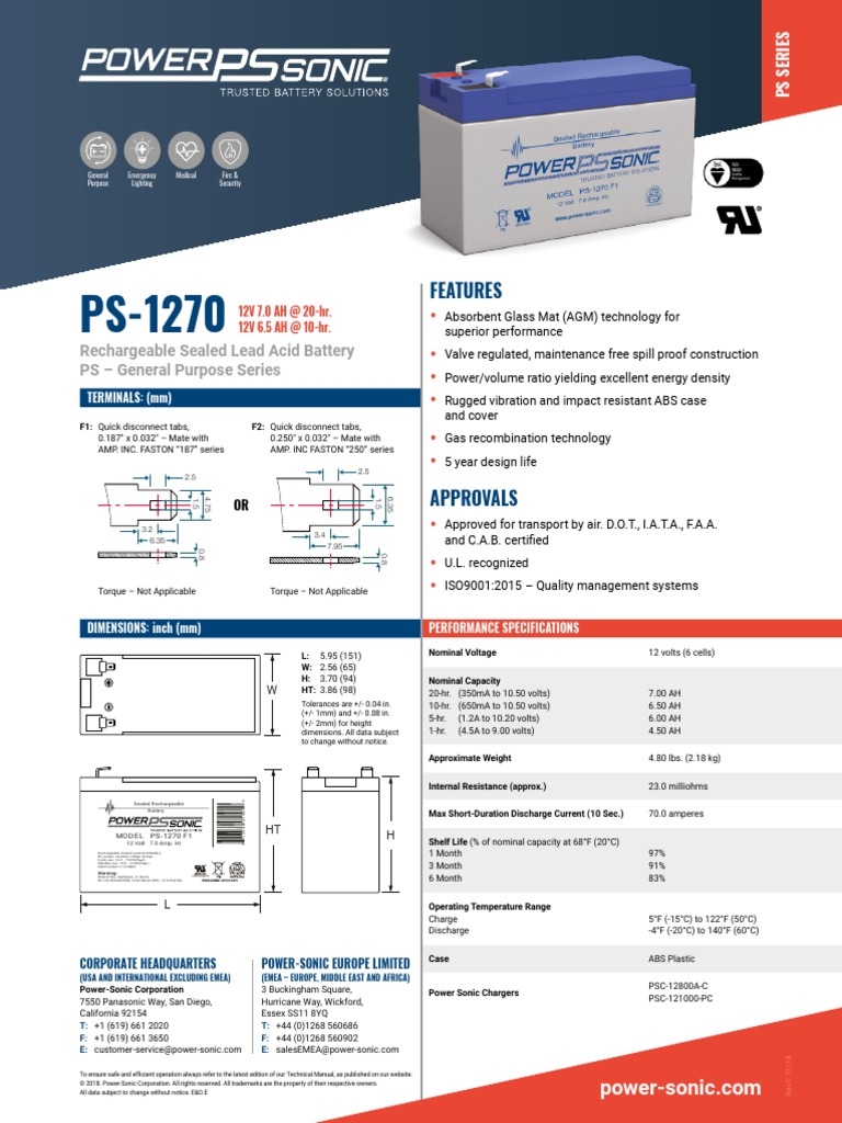PS-1270F1 Ficha Técnica | Download Free PDF | Battery Charger | Energy ...