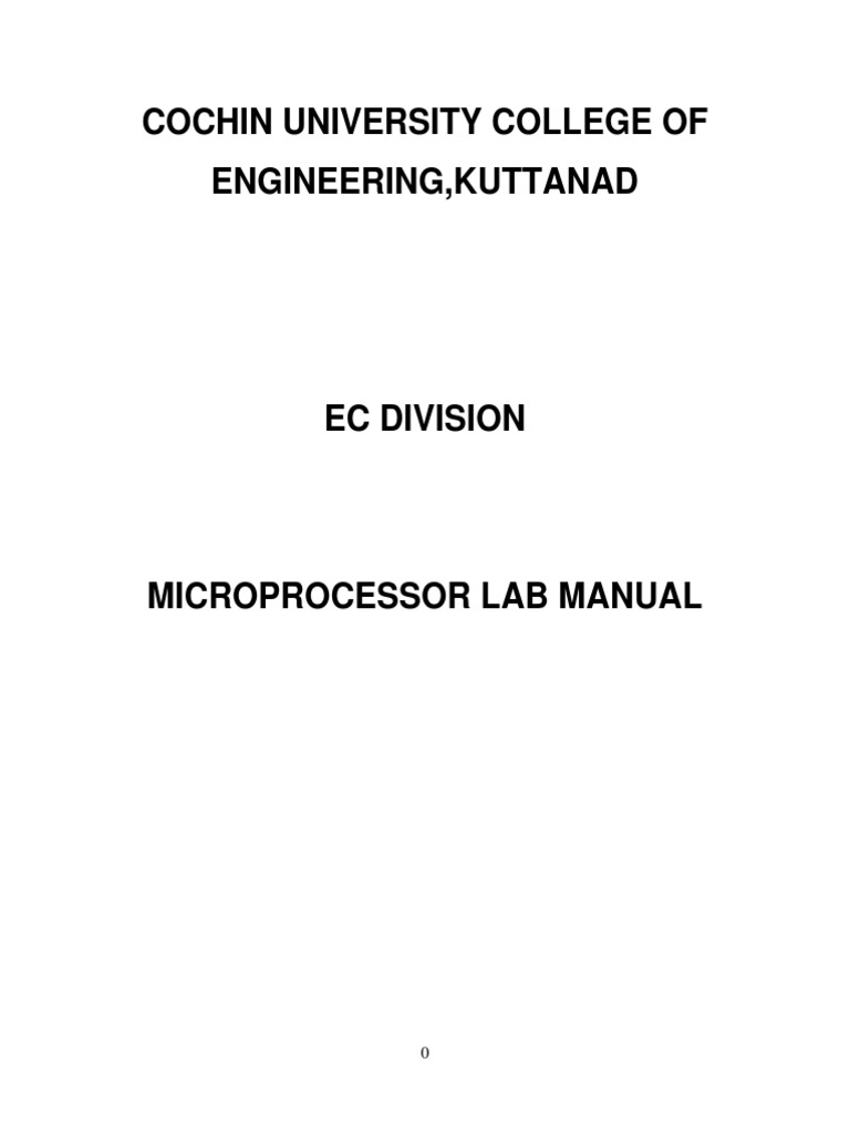S4 EC Microprocessor Lab Manual | Download Free PDF | Assembly Language | Random Access Memory