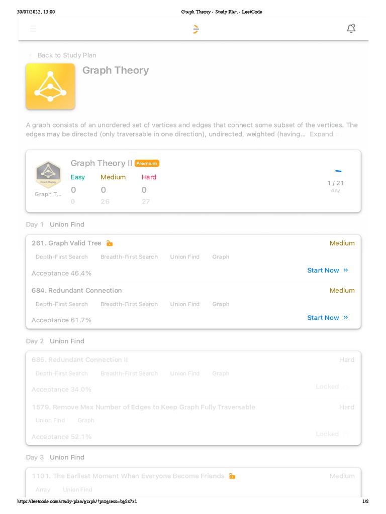 Graph Theory - Study Plan - LeetCode | PDF | Dynamic Programming ...