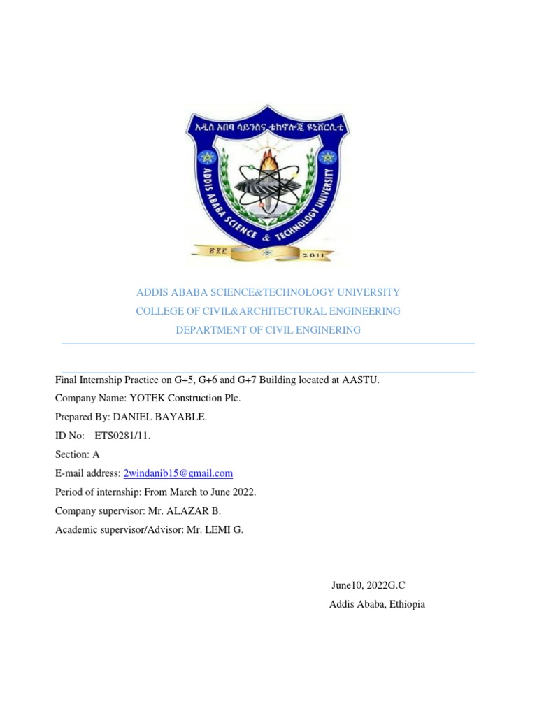 Addis Ababa Science&Technology University College of Civil ...