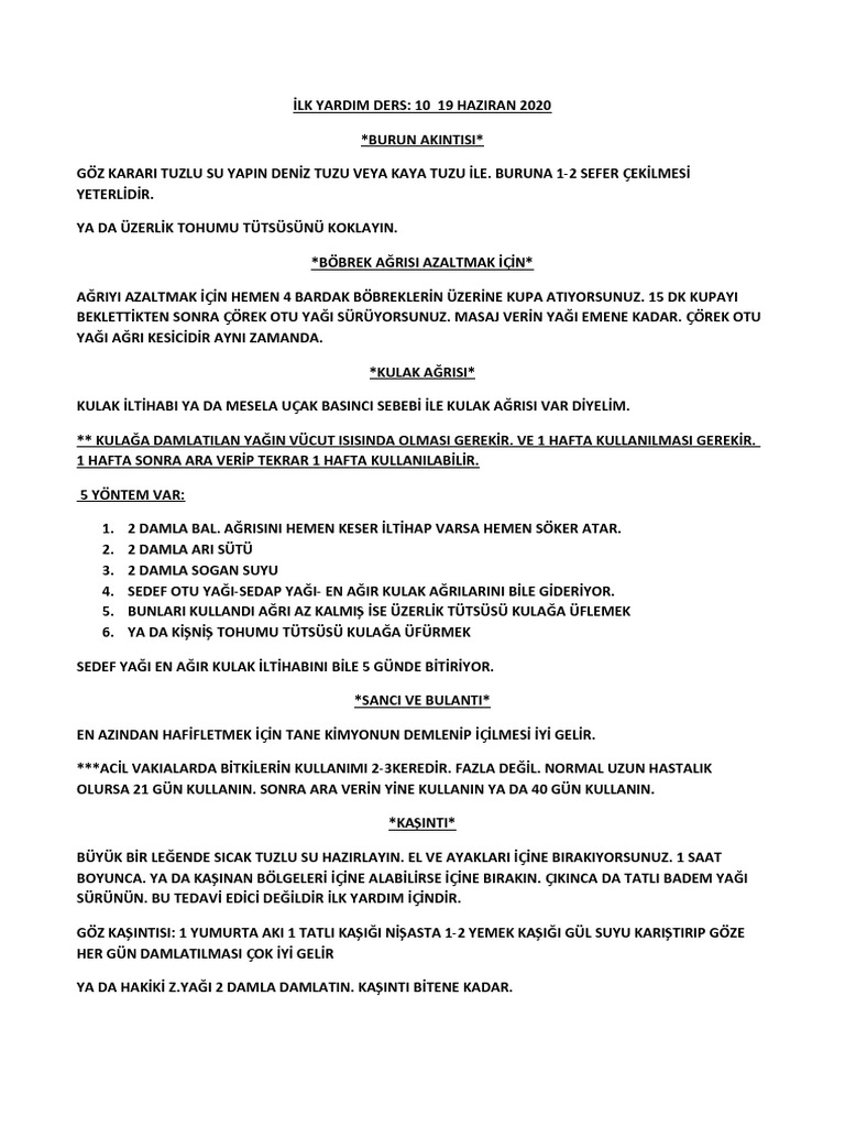 Ilk Yardim Ders 10 | PDF