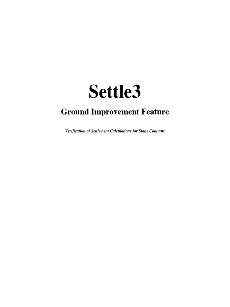 Settle3: Ground Improvement Feature | PDF | Young's Modulus | Stress (Mechanics)