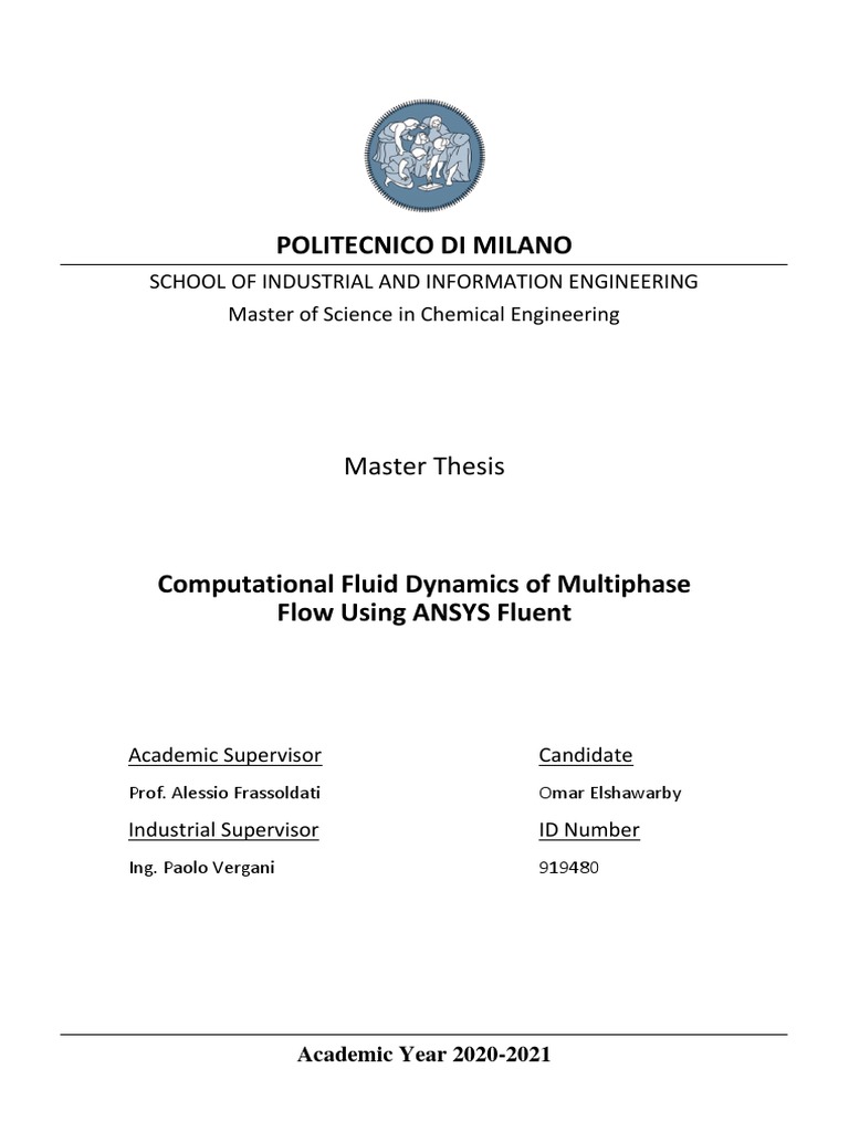 Computational Fluid Dynamics of Multiphase Flow Using ANSYS Fluent ...