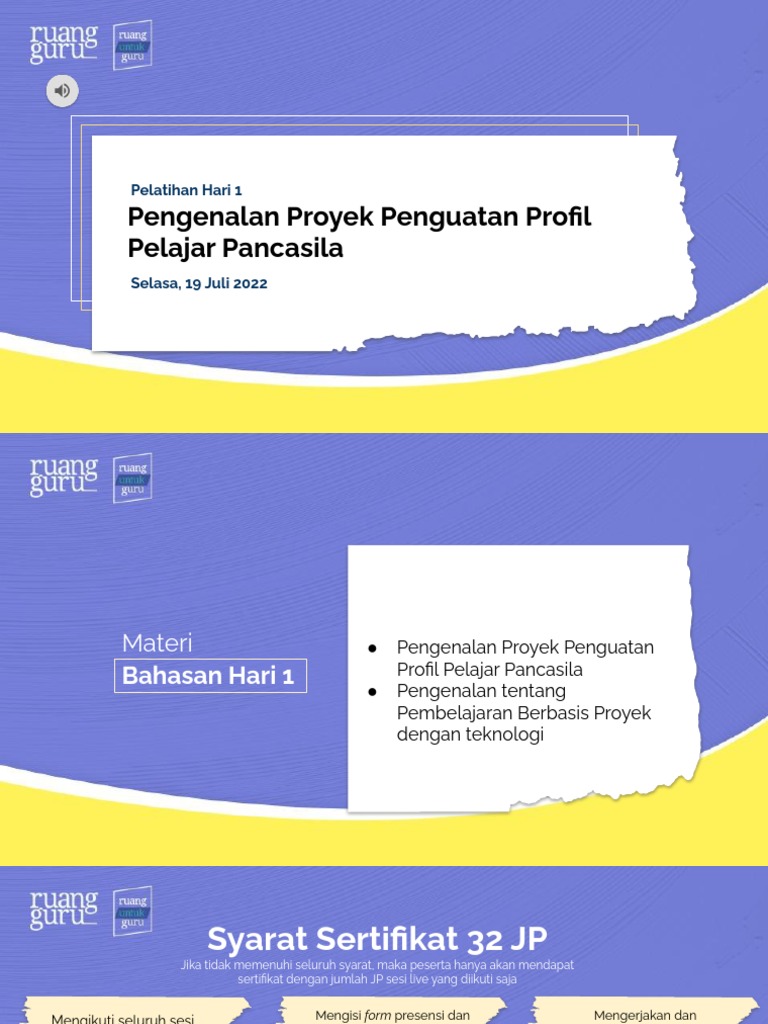 (Untuk Guru) Hari 1 - 2. Pengenalan Proyek Penguatan Profil Pelajar ...