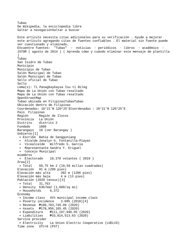 Tubao | PDF | Wikipedia | Licencia Creative Commons