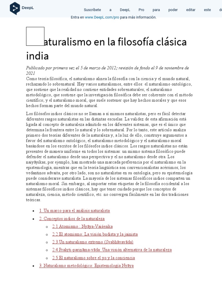 Naturalismo en Filosofía India Clásica | PDF | Naturalismo (filosofía ...