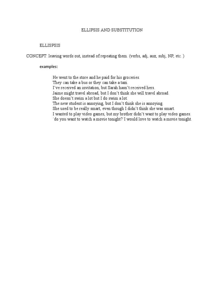 Ellipsis and Substitution | PDF