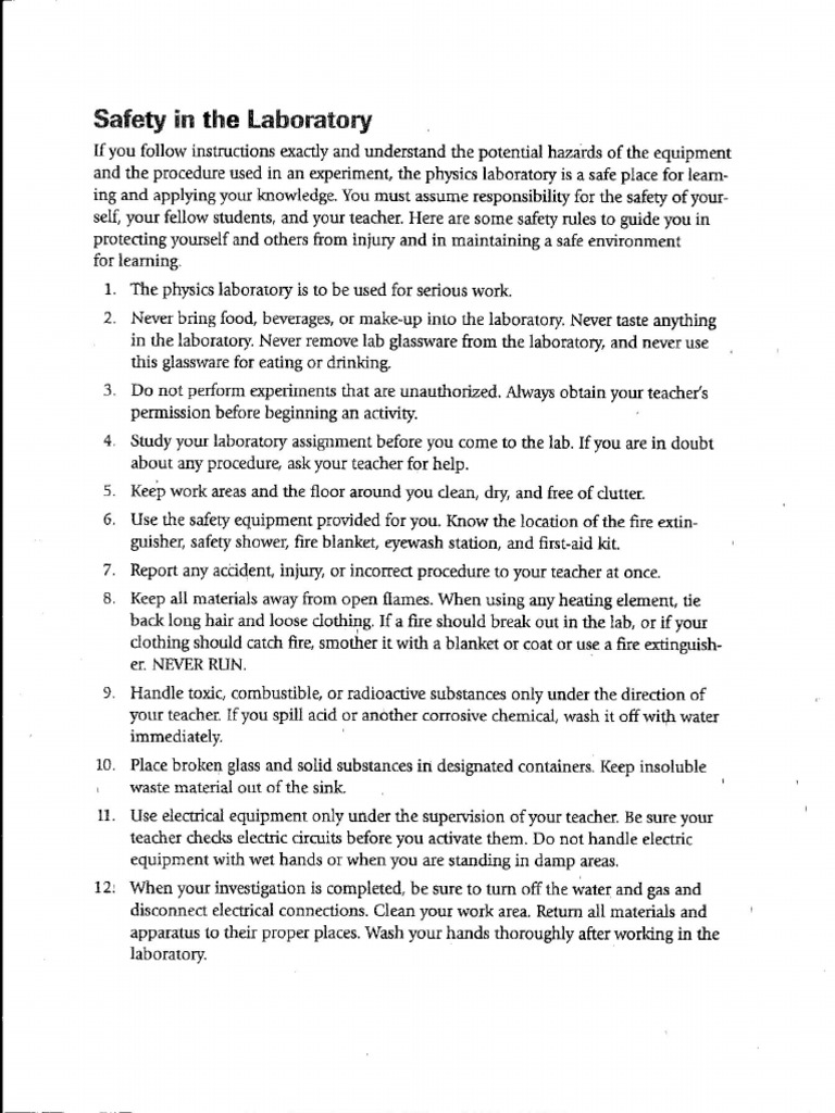 Physics-Safety-1st Aid | PDF