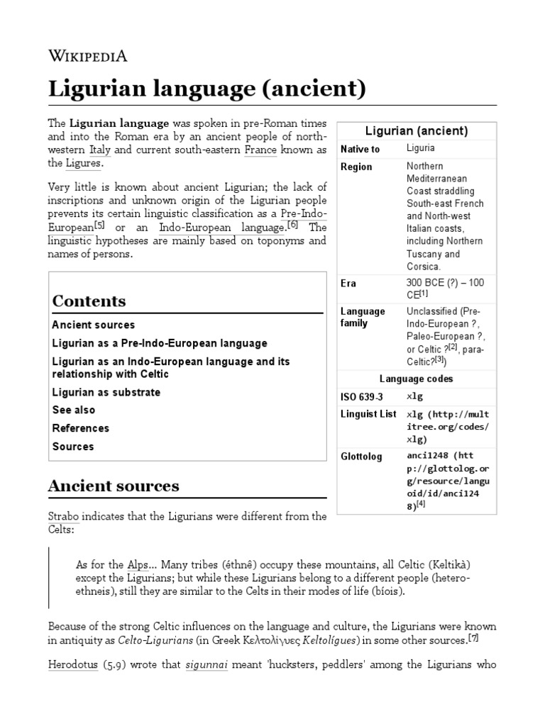 Ligurian Language | PDF | Languages Of Europe | Ethnicity