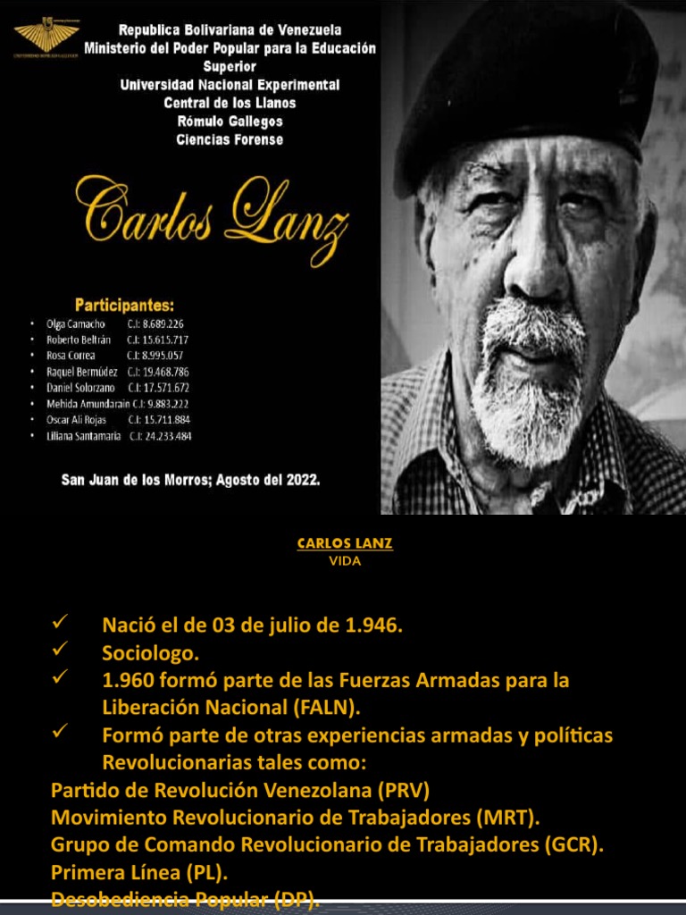 Biografía y Controversias de Carlos Lanz | PDF