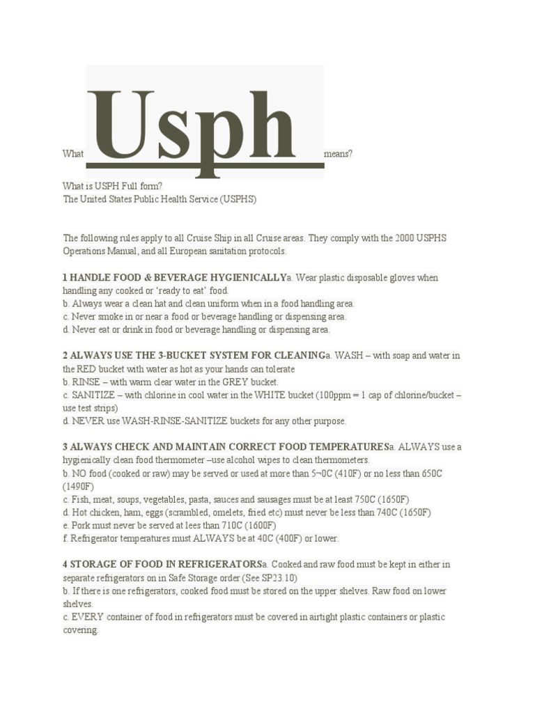 What Usph Means | PDF | Foods | Refrigerator