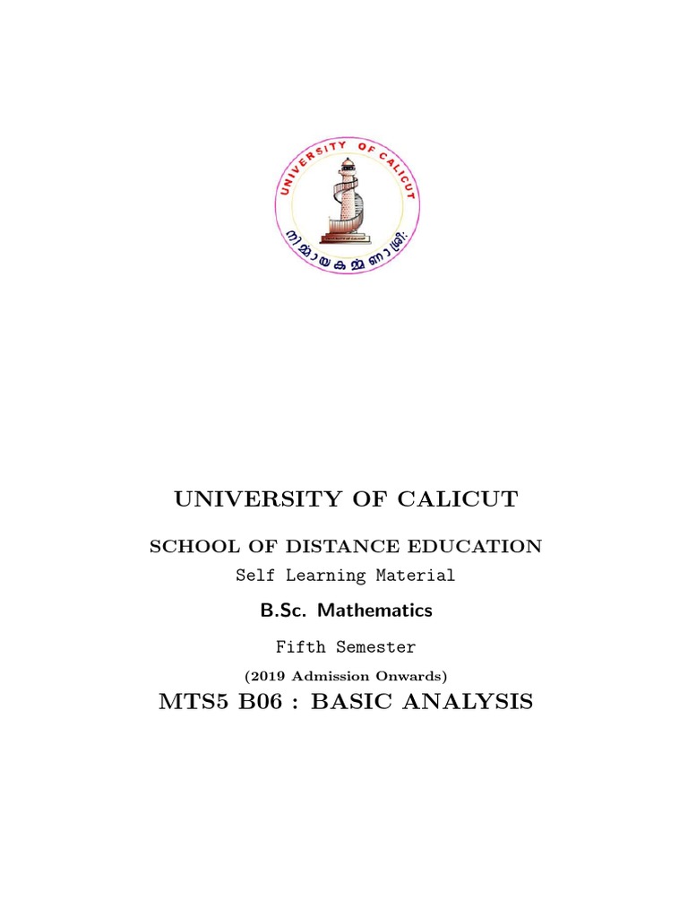 Basic Mathematical Analysis | PDF | Set (Mathematics) | Numbers