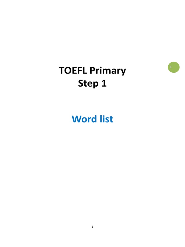 Toefl Step 1 - Voca List | PDF