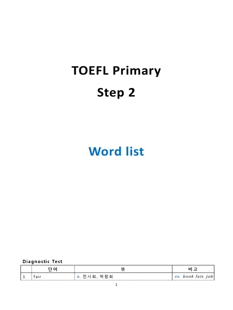 Toefl Step 2 - Voca List | PDF