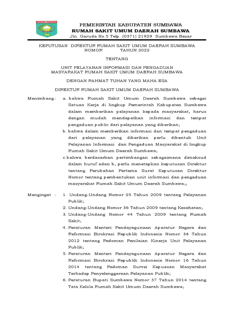 SK Unit Pengaduan | PDF | Griya & Taman