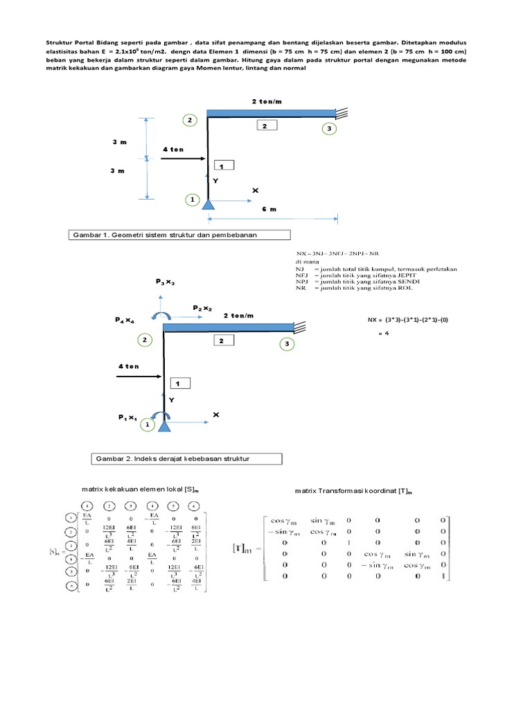 Contoh Perhitungan Portal 2D | PDF