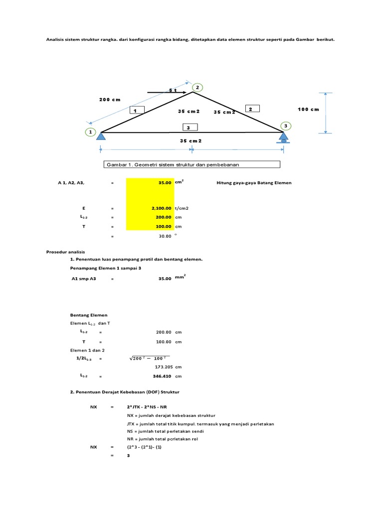 Latihan Anstruk - Matriks RANGKA BATANG | PDF