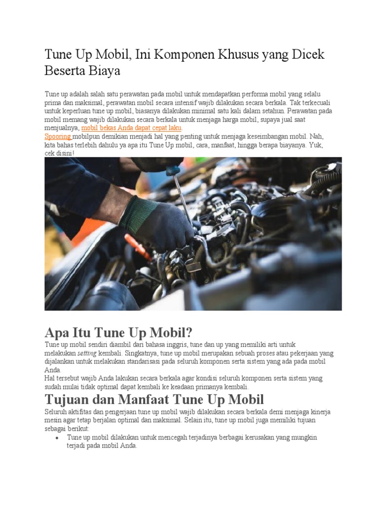 Tune Up Mobil | PDF