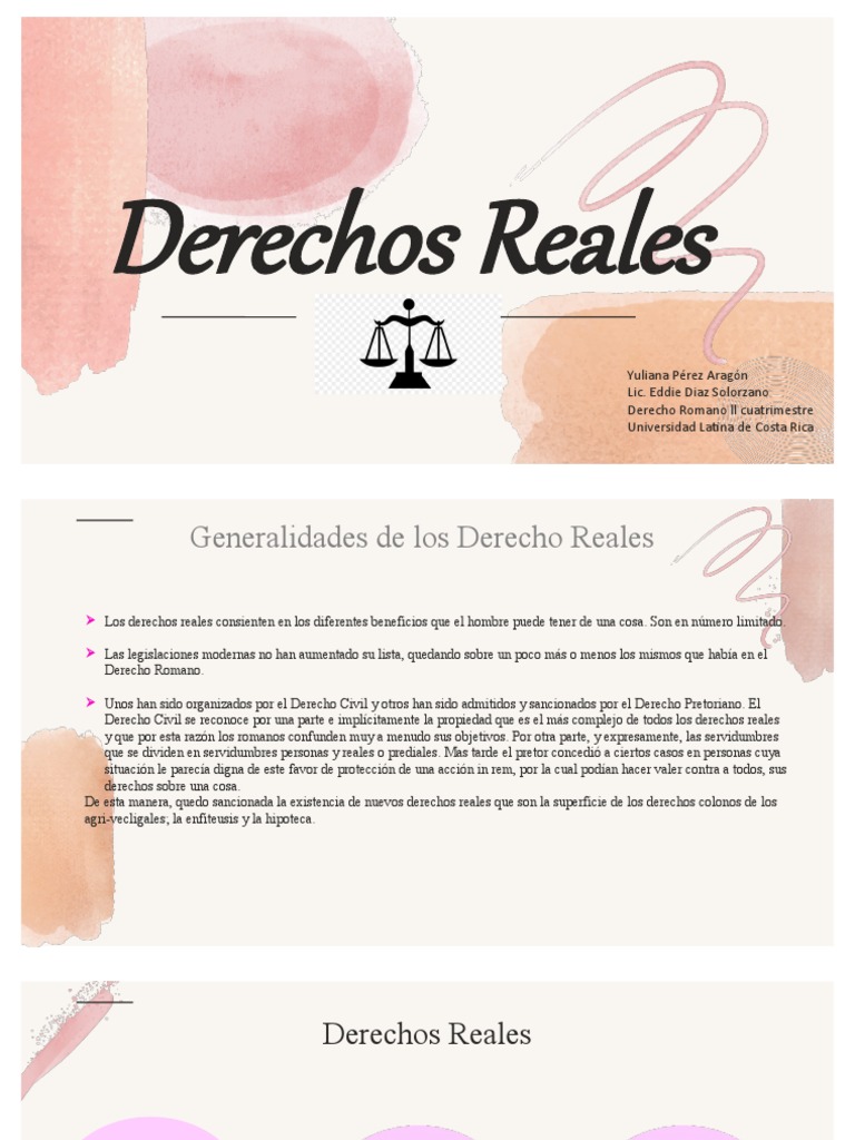 Derechos Reales | PDF | Posesión (Ley) | Propiedad
