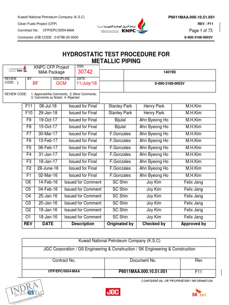 Hyd - Test Pro For Metalic Pipoing | PDF | Stainless Steel | Steel