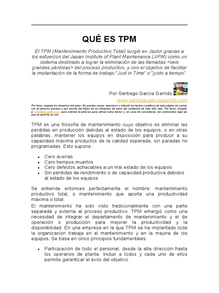 Qué Es TPM | PDF | Business