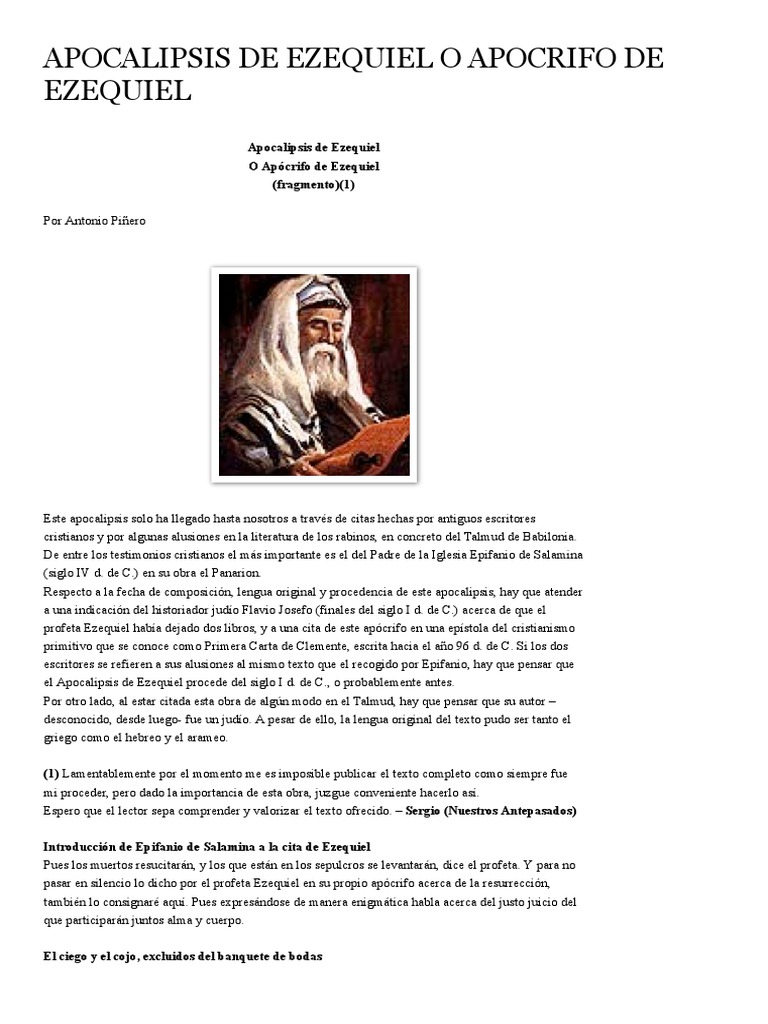 Apocalipsis de Ezequiel Apocrifo de Ezequiel | PDF | Libro de ...