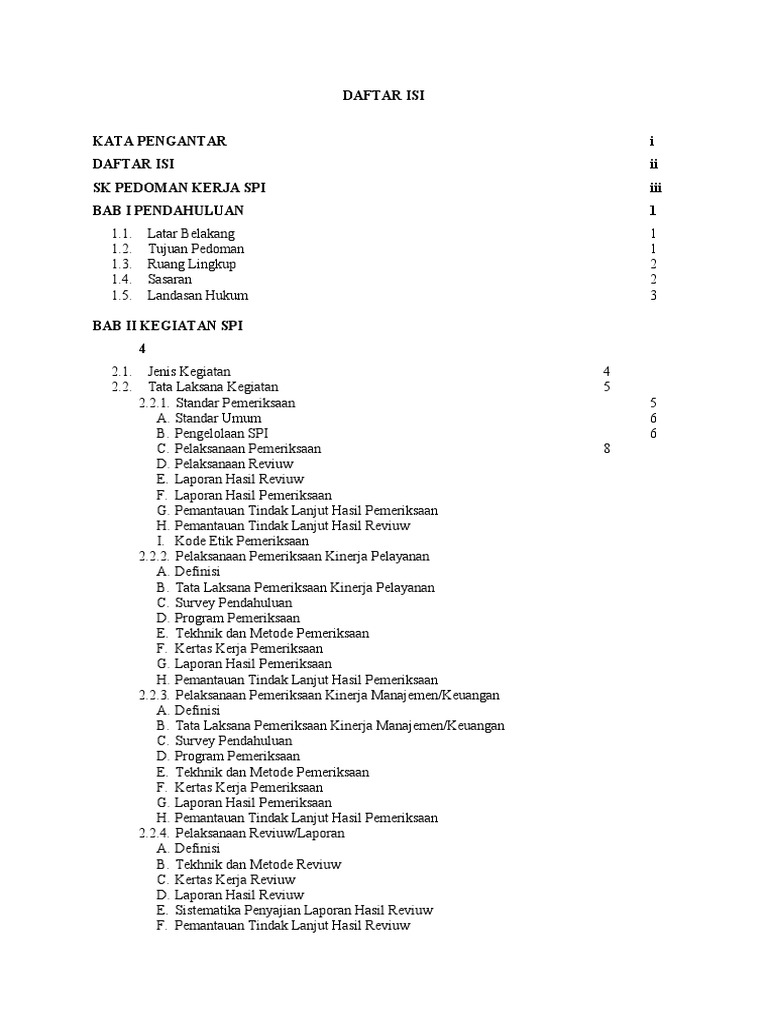 DAFTAR ISI Doc 1 | PDF