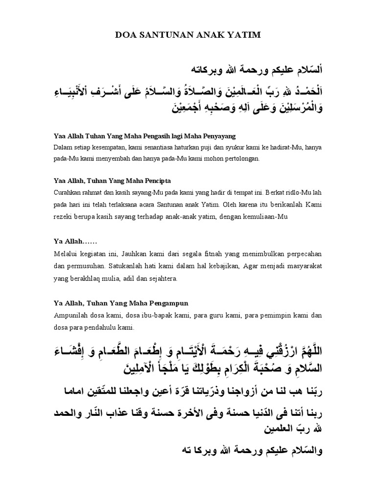 Doa Anak Yatim | PDF | Agama & Spiritualitas