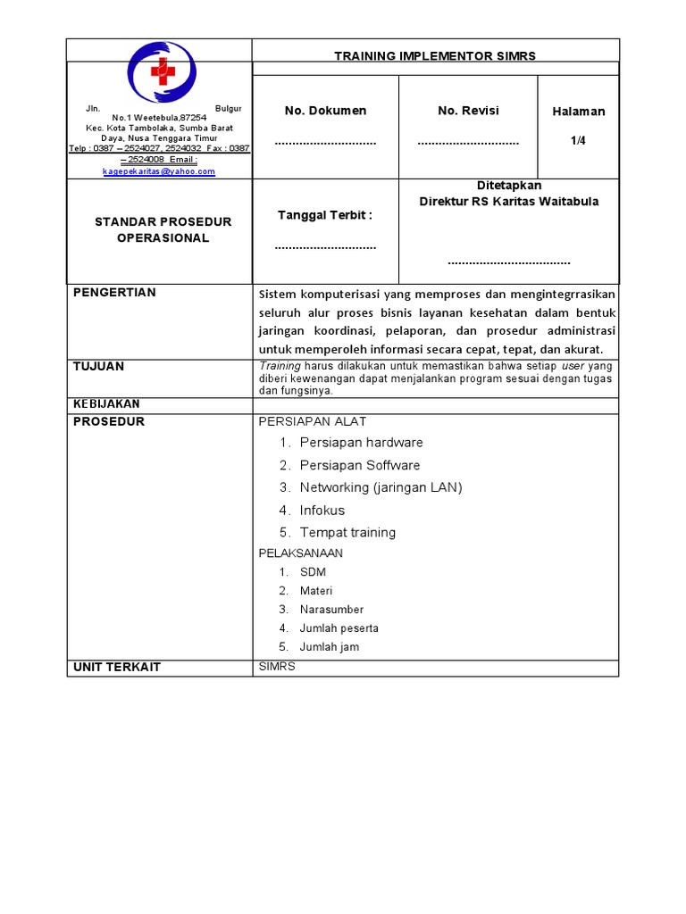 Spo Training Implementor Simrs | PDF | Teknologi & Rekayasa