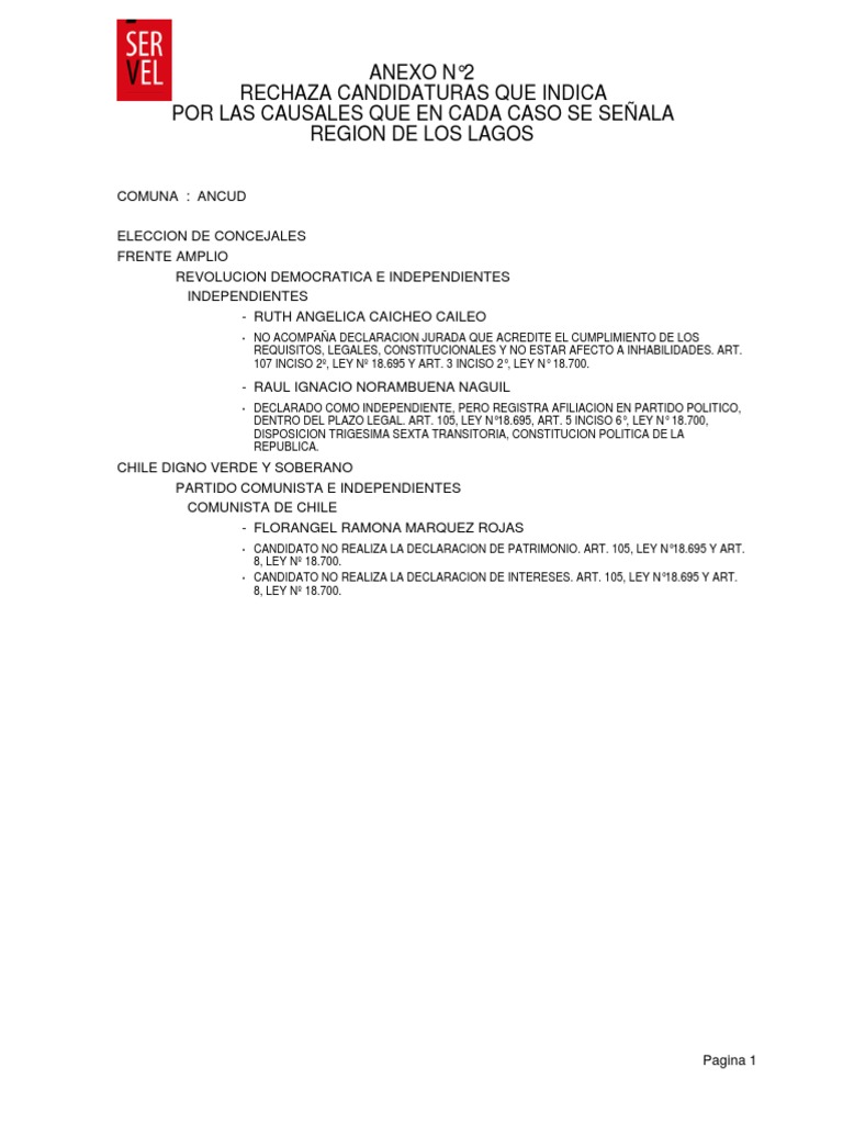 Concejales Chonche | PDF | Chile | Partidos políticos