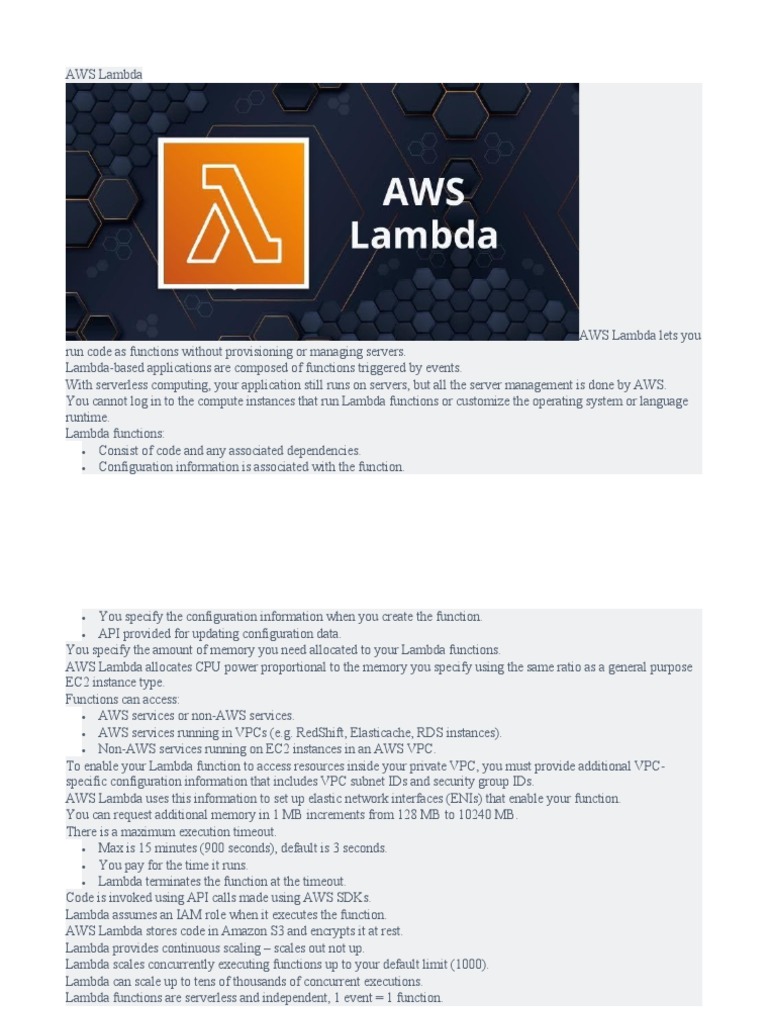 Amazon Lambda | PDF | Amazon Web Services | Subroutine