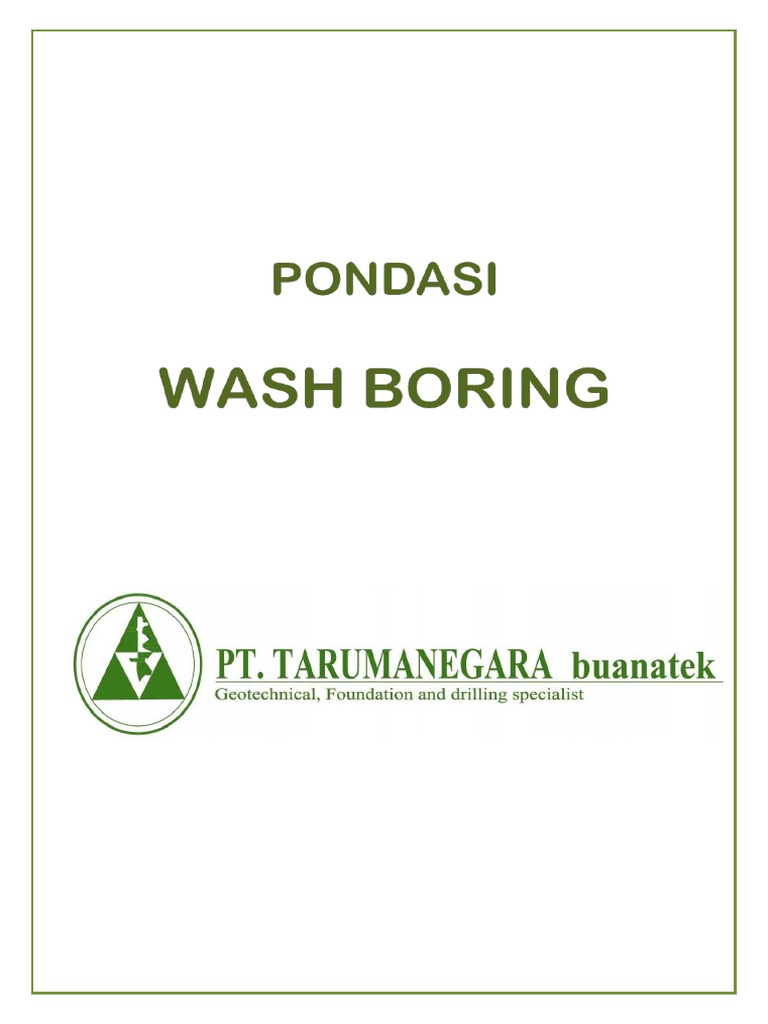 Metode Wash Boring untuk Bored Pile | PDF | Teknologi & Rekayasa