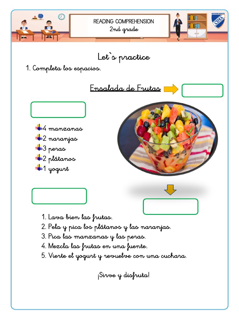 Receta de Ensalada de Frutas para Niños | PDF | Arroz | Cocina