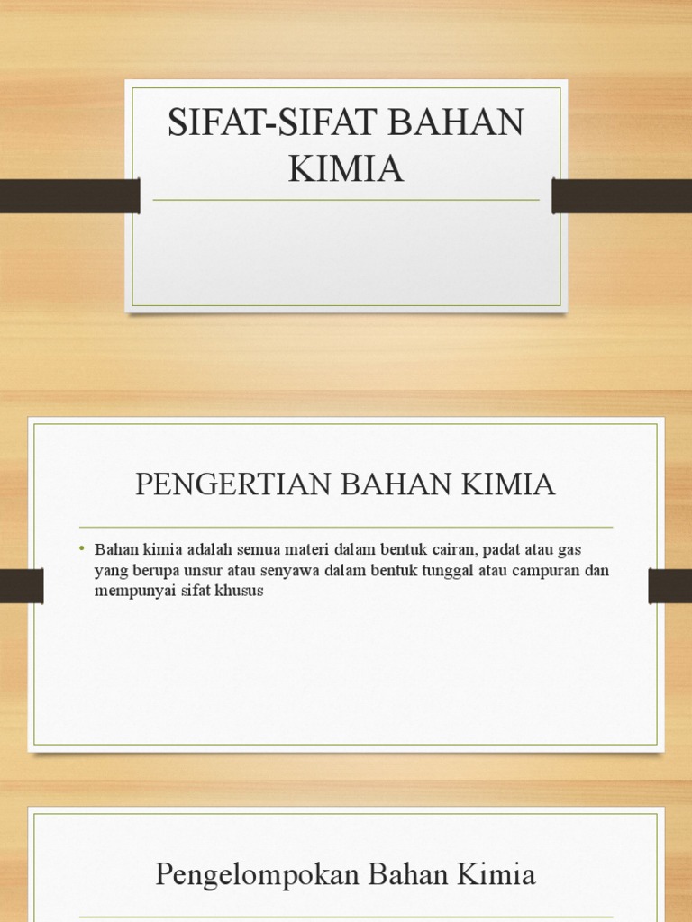 Sifat-Sifat Bahan Kimia | PDF