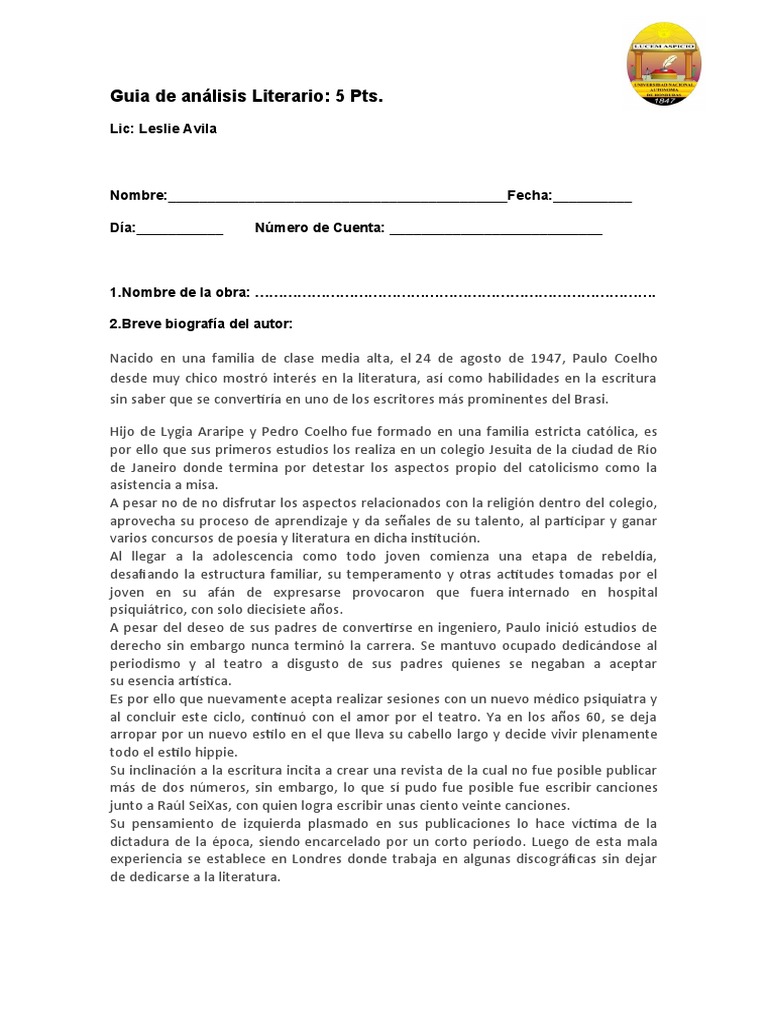 Guia de Análisis Literario | PDF | Camino de santiago | Santiago de ...