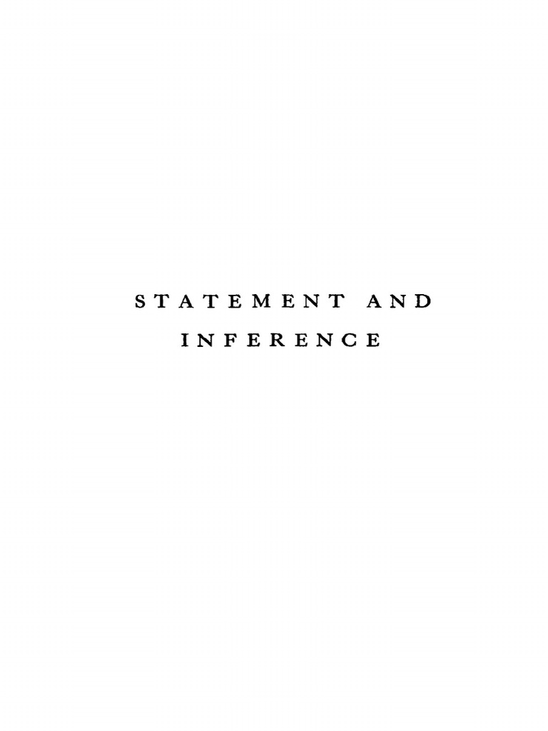 WILSON John Cook Statement and Inference | PDF | Logic | Proposition