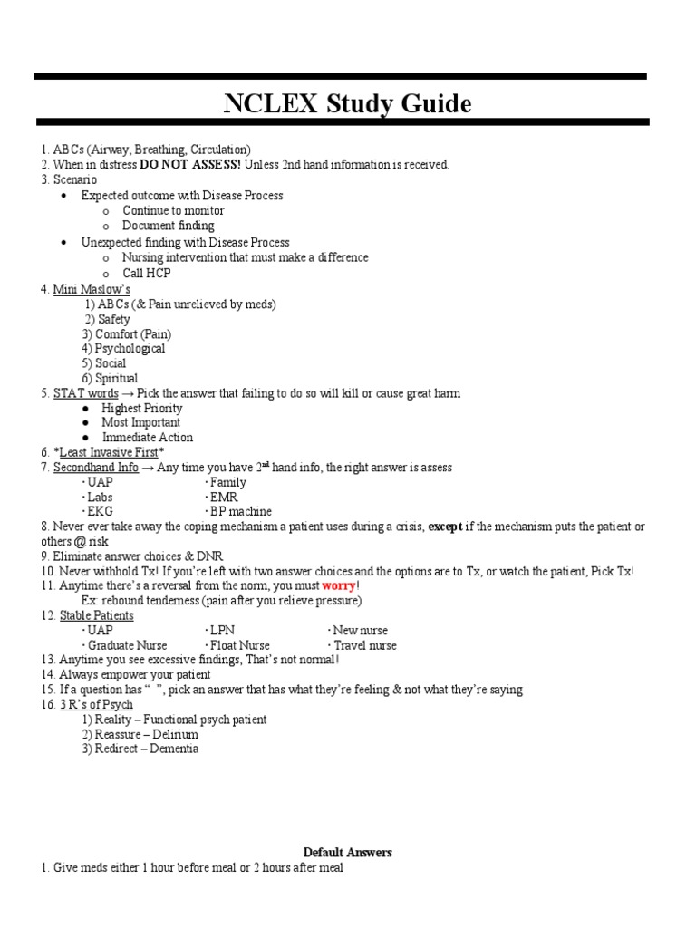 NCLEX Guide Compilation | PDF | Anemia | Hypoglycemia