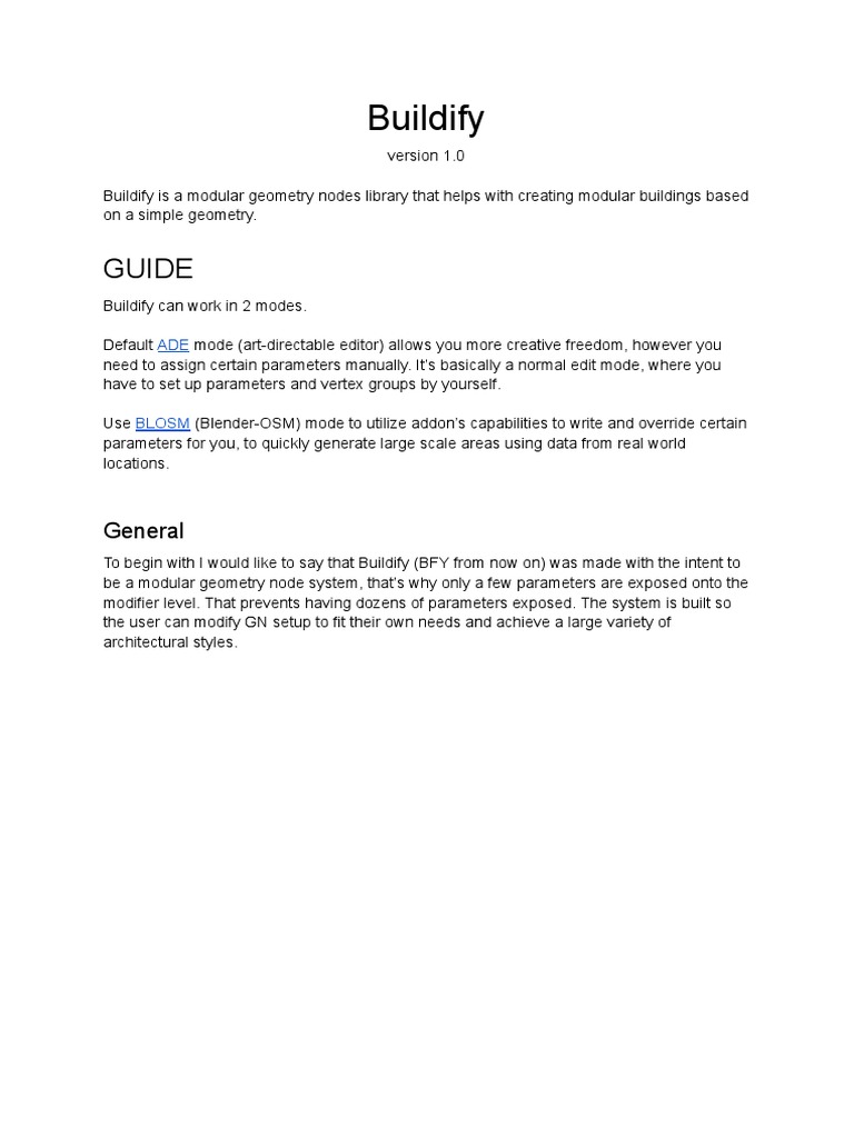 Buildify 1.0 | PDF | Blender (Software) | Shape