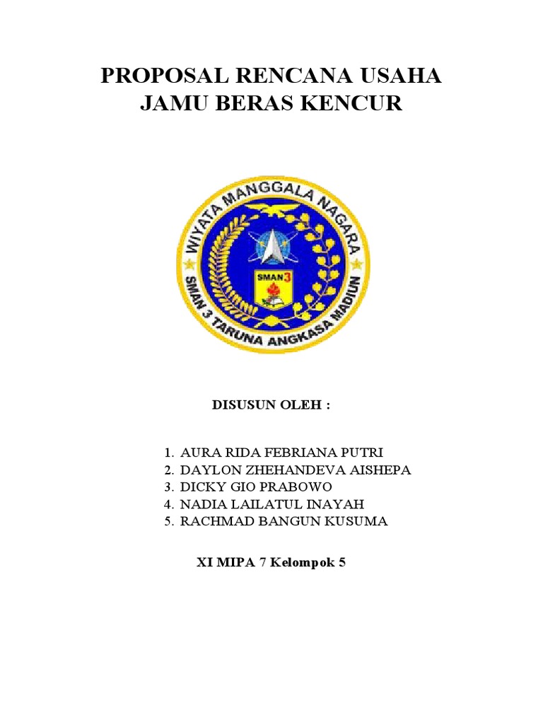Proposal Rencana Usaha Jamu Beras Kencur | PDF