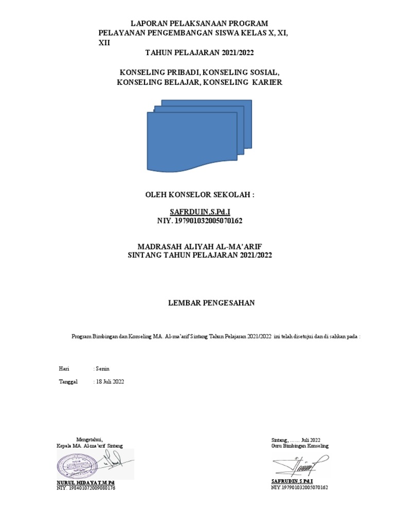 Lap. Program Layanan Konseling Ma | PDF