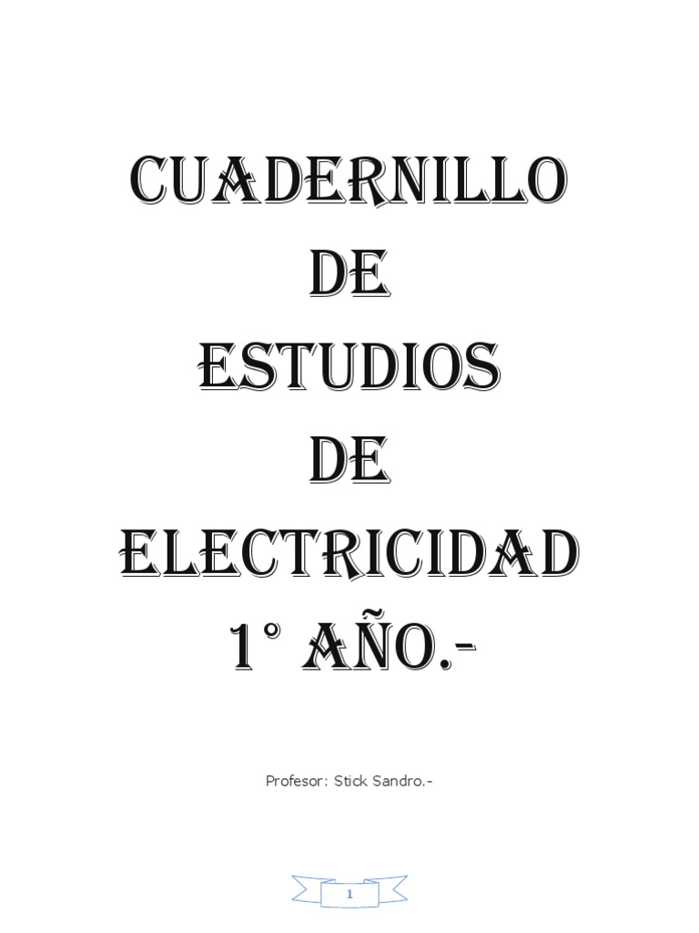 Cuadernillo de Electricidad 2020 | PDF | Corriente eléctrica | Electricidad