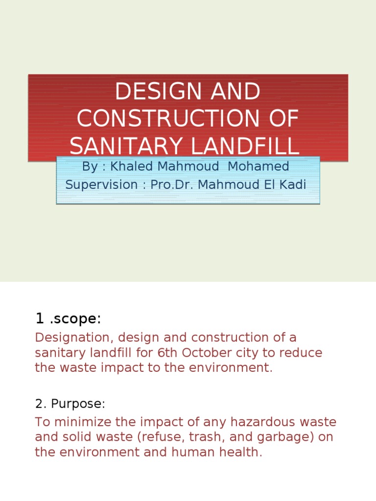 Sanitary Landfill Design and Construction | PDF | Landfill | Waste ...