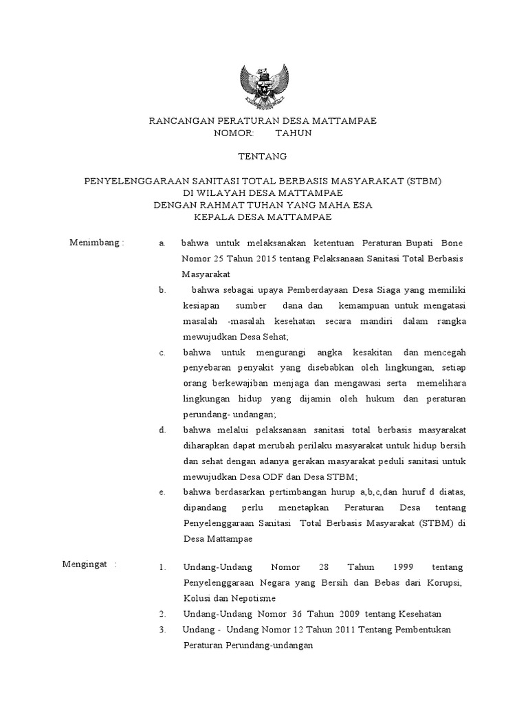 Contoh Perdes STBM | PDF