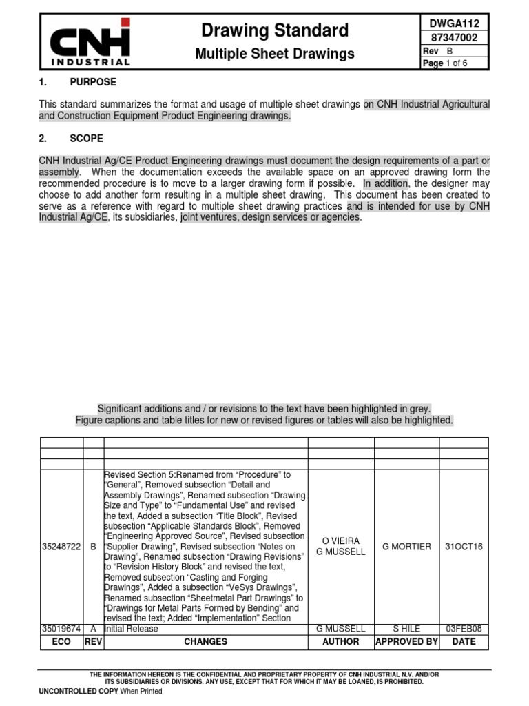 Drawing Standard: Multiple Sheet Drawings | PDF | Sheet Metal | Drawing